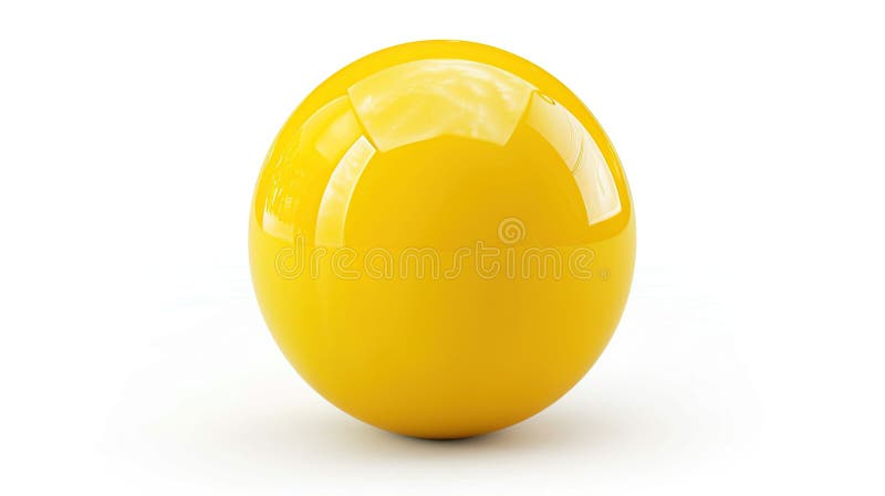 A Bright Yellow Sphere Isolated on a White Background. (1 Stock ...