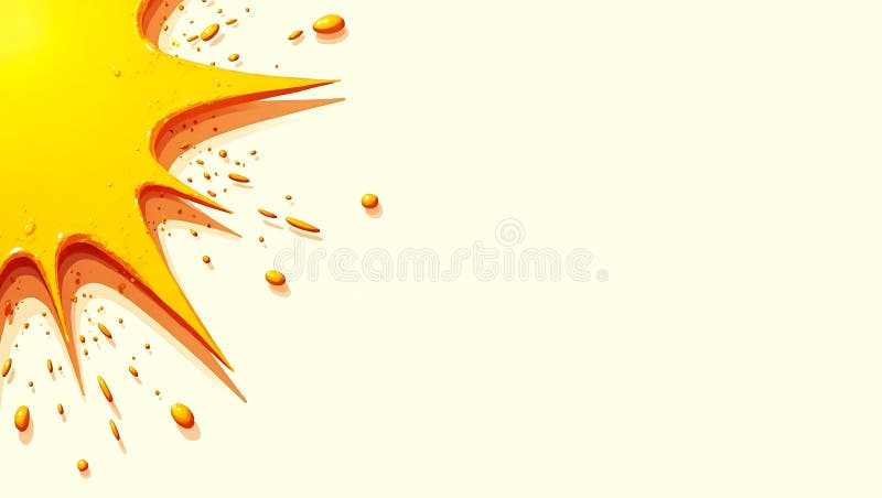 A Vibrant Yellow Splash with Scattered Droplets Against a Clean White ...