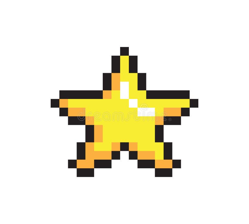 Pixel Art Design Of A Star Icon. Vector Illustration Stock Illustration ...