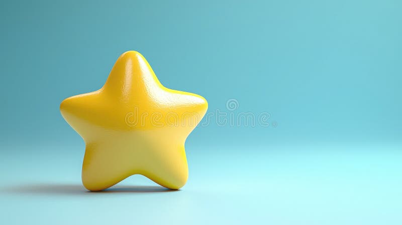 A Bright Yellow Star Shape Stands Out Against a Soft Blue Background ...