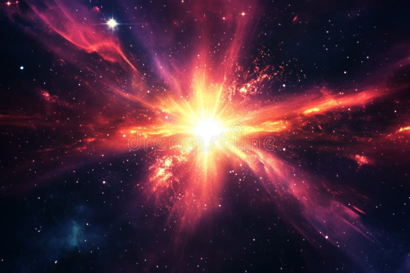 Bright Yellow Star is Surrounded by a Red and Purple Explosion Stock ...