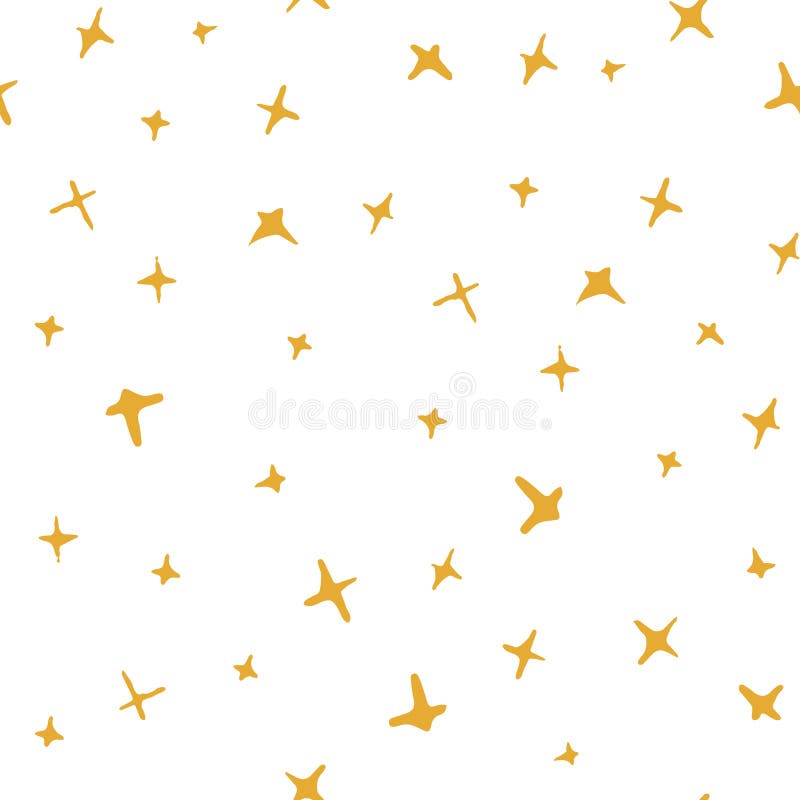Bright Yellow Stars on White Background Pattern. Stock Vector ...
