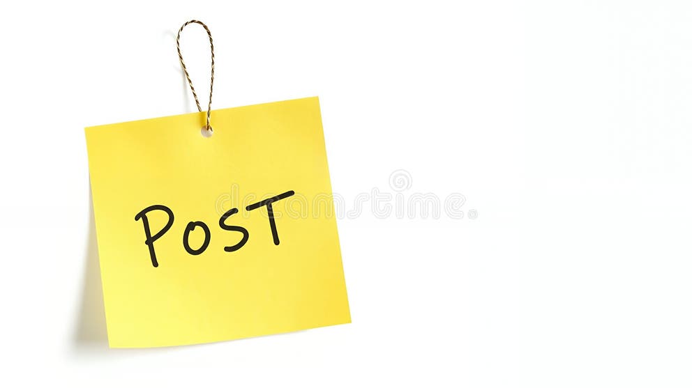 Bright Yellow Sticky Note with Bold Black Text Hanging in Office Space ...