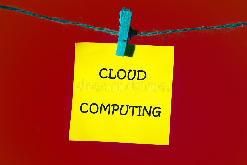 A Bright Yellow Sticky Note with Cloud Computing in Bold Black Hangs on ...