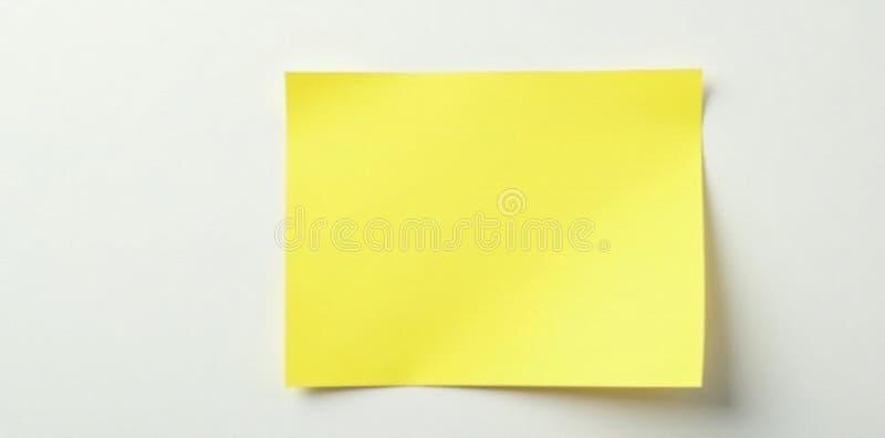Bright Yellow Sticky Note Isolated on White Surface, Single Item ...