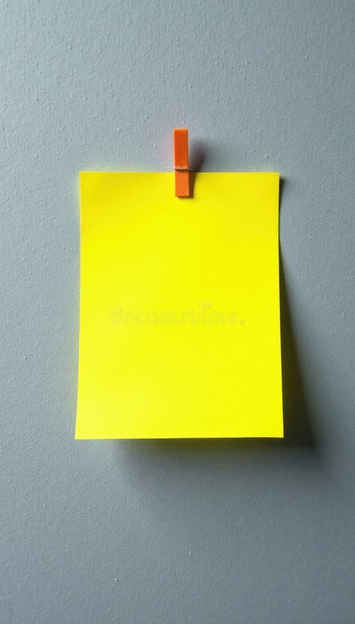 Bright Yellow Sticky Note on a Textured Grey Wall , Memo, Paper Stock ...