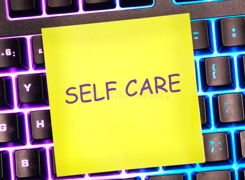 Bright Yellow Sticky Note with the Words Self Care Stands Out on a ...