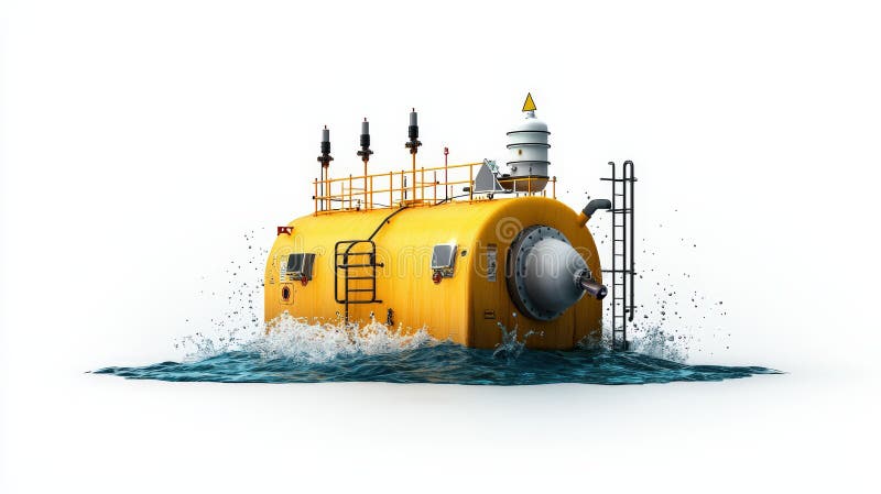 A Bright Yellow Submersible Vessel Navigating through Ocean Waters ...