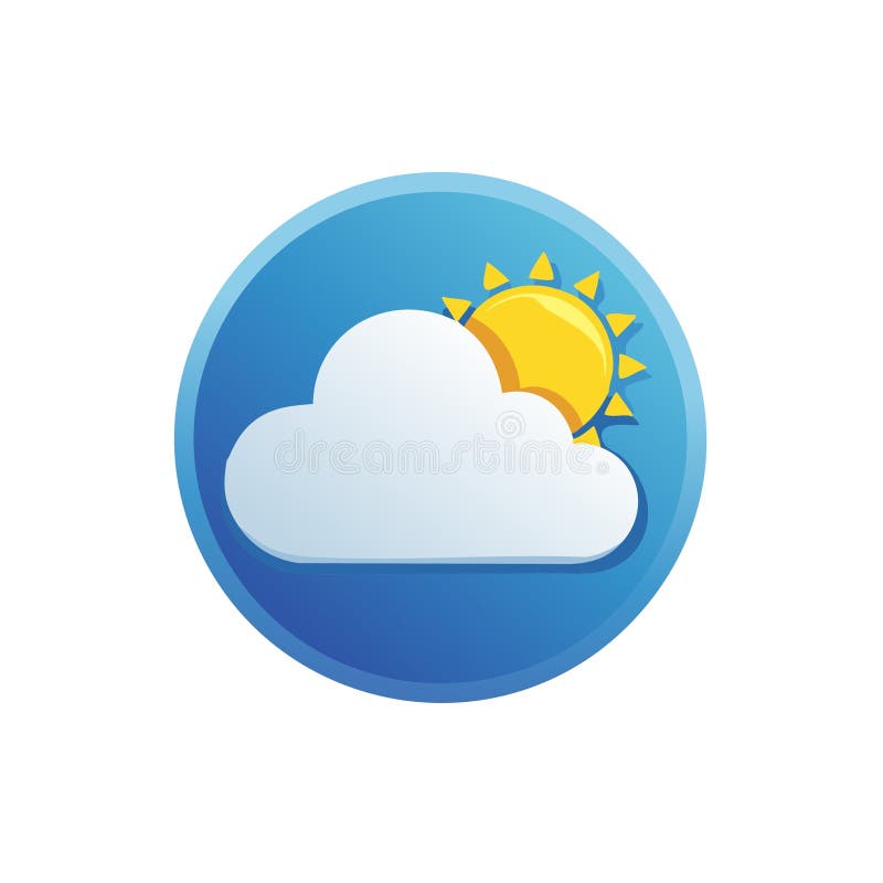 Bright Yellow Sun Emerging from Behind a Fluffy White Cloud in a Blue ...