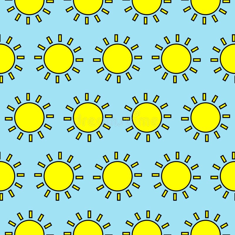 Bright Yellow Sun Pattern on a Blue Background Perfect for Summer ...