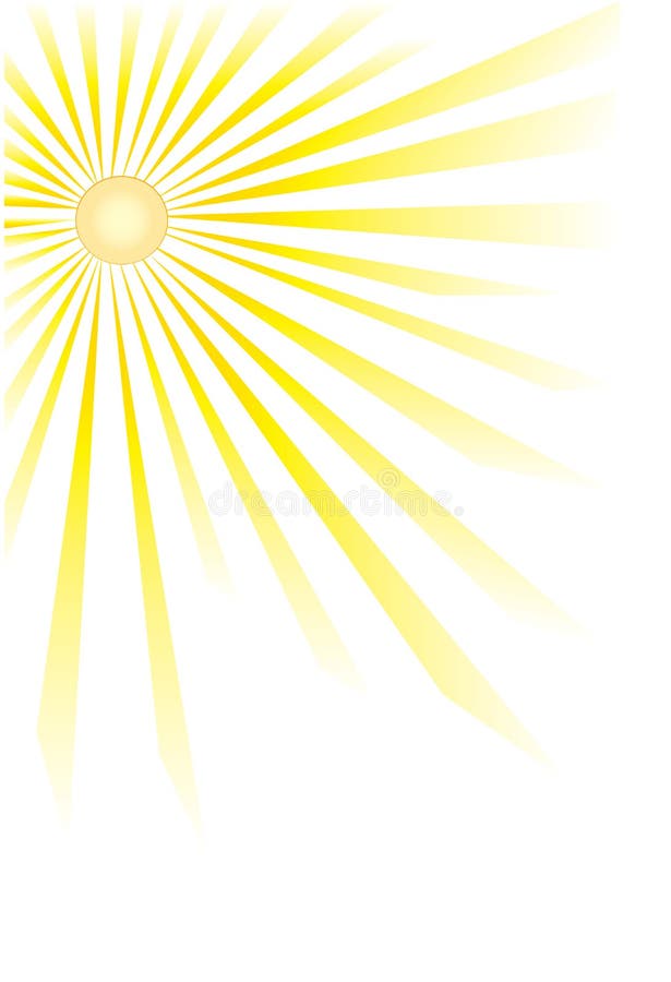Bright Yellow Sun-rays on White Background Stock Vector - Illustration ...