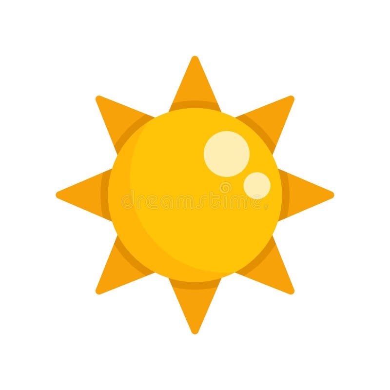 Bright Yellow Sun Shining with Eight Triangular Rays Stock Vector ...