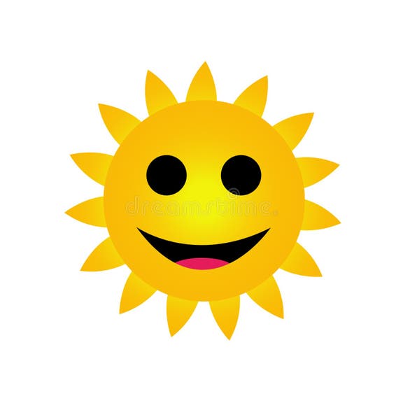 Bright yellow sun smiling stock illustration. Illustration of happiness ...