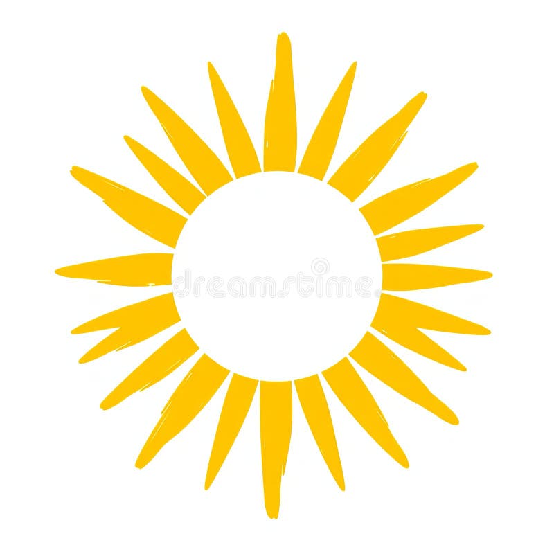 Bright Yellow Sun Symbol stock illustration. Illustration of radiant ...