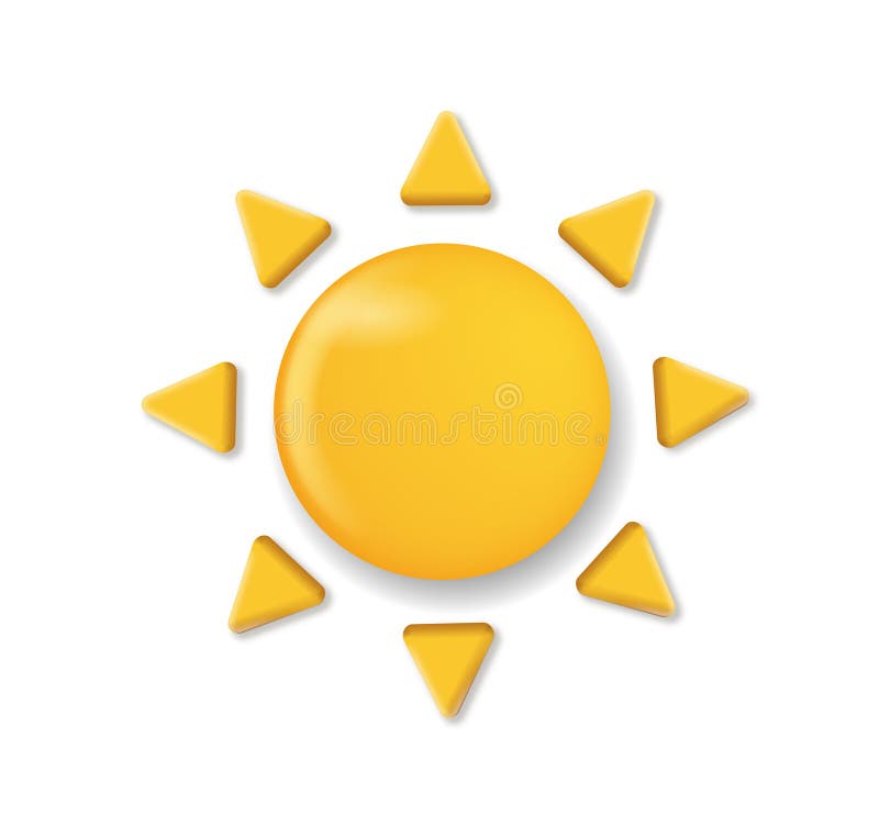 Bright Yellow Sun with Triangle Rays. Vector Illustration Stock ...