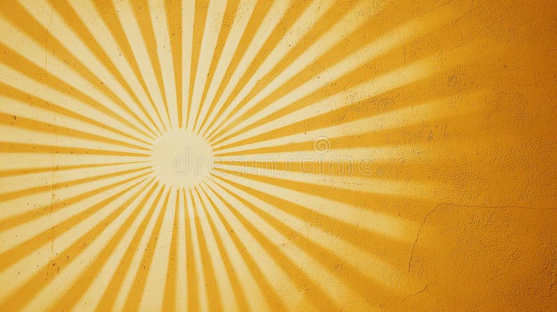 Bright Yellow Sunburst Radiating Light Abstract Retro Style Burst ...