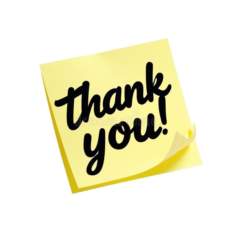 3D Thank You! Sticky Note with Bold Cursive Handwriting Stock ...