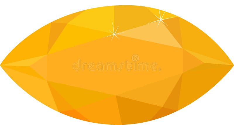 Yellow Topaz Isolated on White Background Stock Illustration ...