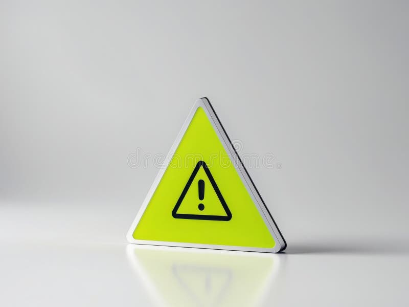 Bright Yellow Triangle Warning Sign Hazard Symbol Safety Alert Caution ...