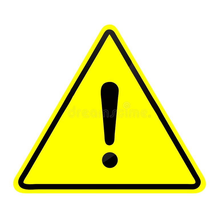 Bright Yellow Triangular Caution Sign with Black Exclamation Symbol for ...