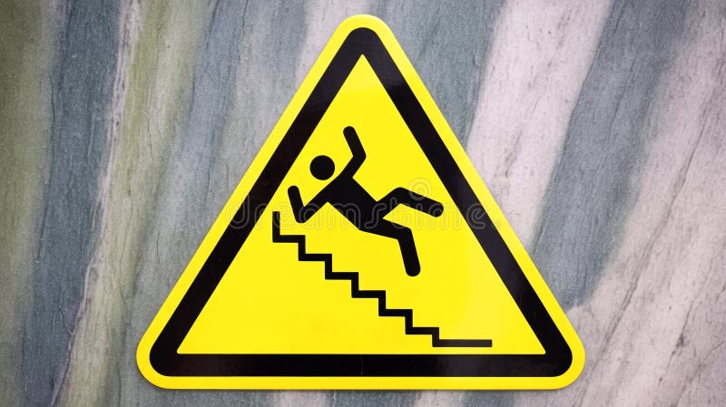 Warning Sign: Slippery Stairs Stock Illustration - Illustration of ...