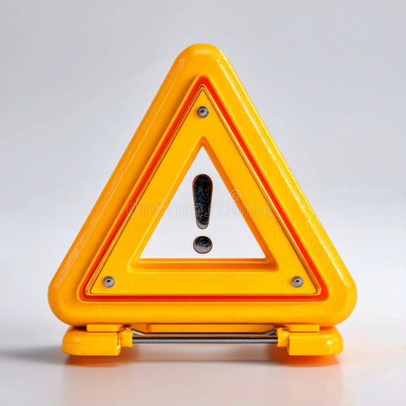 A Yellow Triangular Warning Sign with Exclamation Point Symbol Stock ...