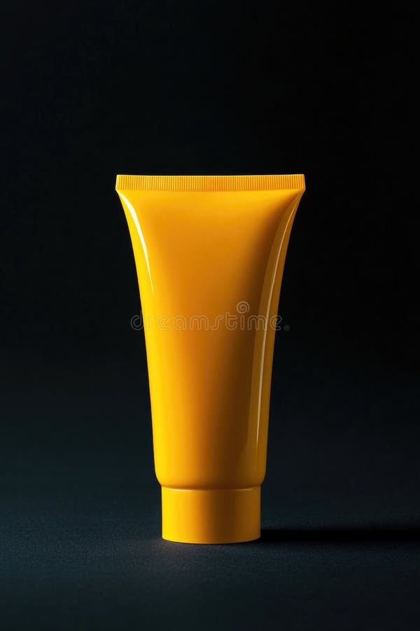 Bright Yellow Tube Cream Dark Black Background Stock Photos - Free ...
