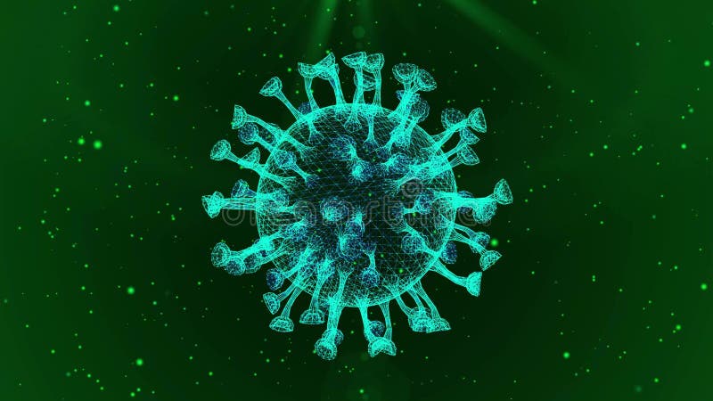 Bright Yellow Virus Cells Float on a Black Space Background. Abstract ...