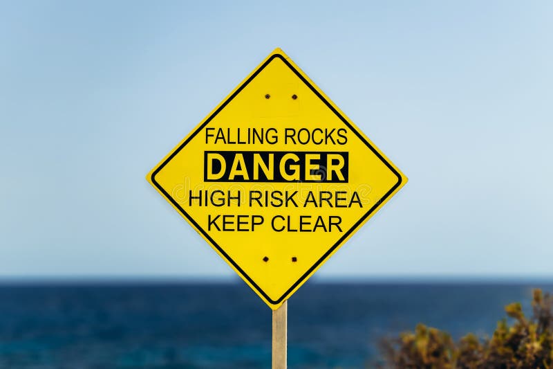Falling Rocks Danger High Risk Area Stock Photos - Free & Royalty-Free ...