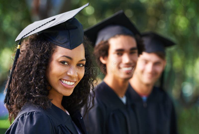 Bright Young Grads. Portrait of a Diverse Group of Students on ...