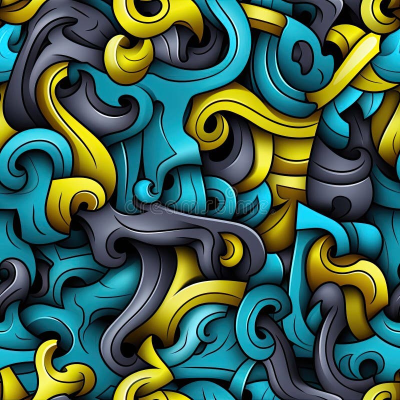 Brightly Colored Abstract Pattern with Sculpted Forms and Intricate ...