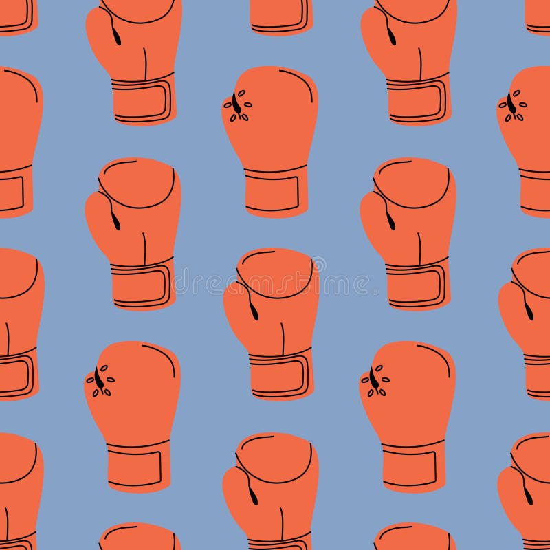 Brightly Colored Boxing Gloves Pattern Against a Solid Light Blue ...