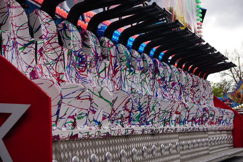 Brightly Colored Carnival Ride Stock Photo - Image of whirling ...