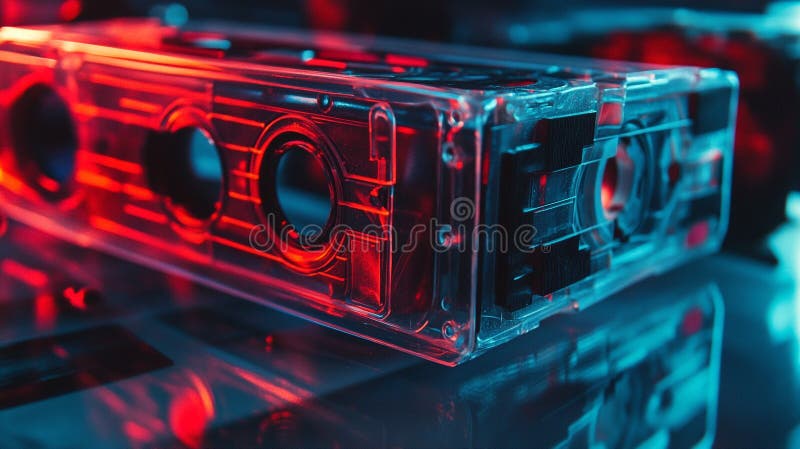 Brightly Colored Cassette Tape on a Reflective Surface with Vibrant ...