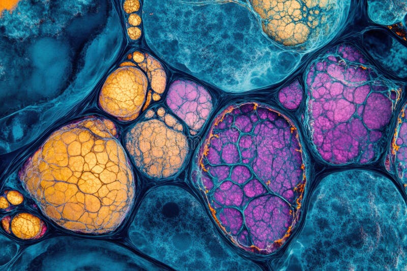 Brightly Colored Cells Show Detailed Patterns Under a Microscope ...