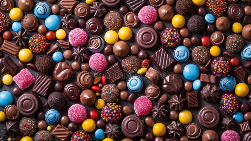 Brightly Colored Chocolate Candies Arranged for Festive Backdrop ...