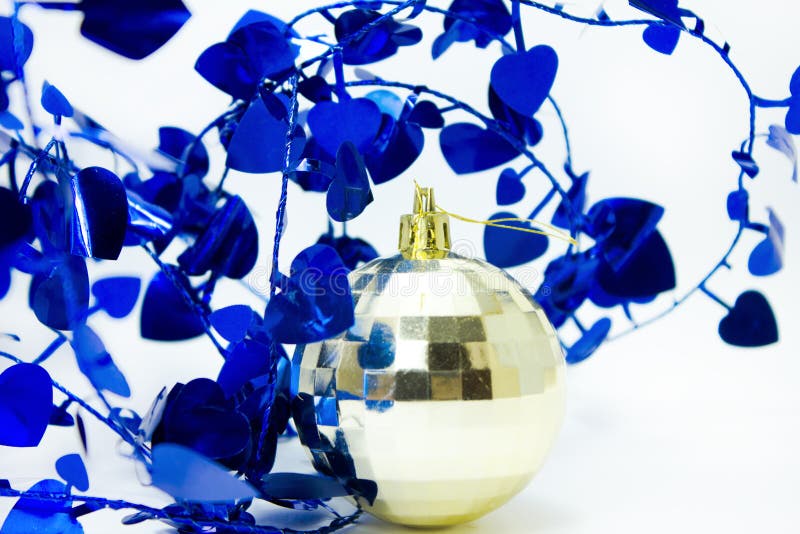 Brightly Colored Christmas Balls and Curly Ribbon Stock Photo - Image ...