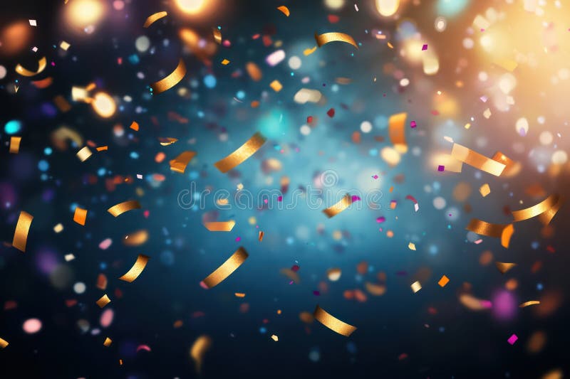 Vibrant Celebration Confetti Falling on Dark Background Stock Image ...