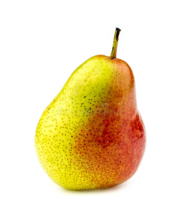 Brightly Colored Corella Pear Isolated on White Stock Photo - Image of ...