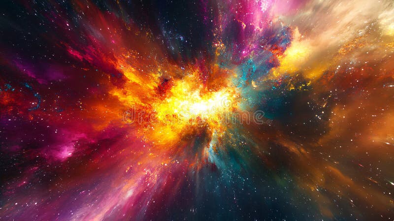 A Brightly Colored Cosmic Explosion with a Colorful Abstract Background ...
