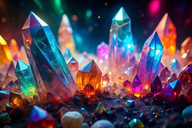 The Brightly Colored Crystals Create a Mysterious and Ethereal Space AI ...