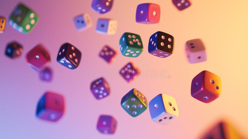 Brightly Colored Dice Floating in a Playful Randomized Pattern Perfect ...