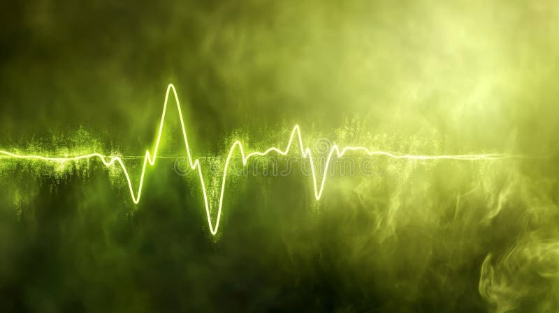Brightly Colored Digital Image of a Heartbeat, Featuring an ECG Pulse ...