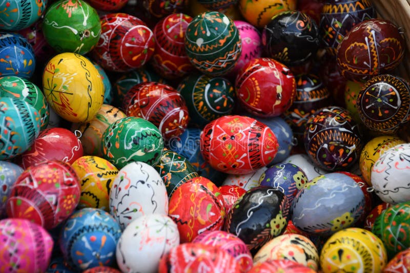 Brightly Colored Easter Eggs in Sorbian Style Stock Image - Image of ...
