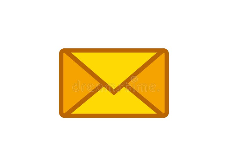 Brightly Colored Envelope with Bold Outline in Simple Front View ...