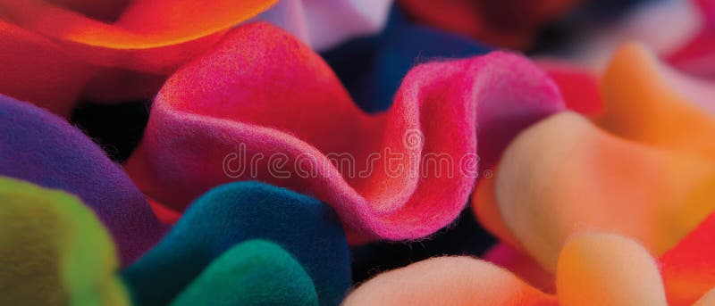 Brightly Colored Felt Shapes with Soft, Textured Surfaces Showcasing ...