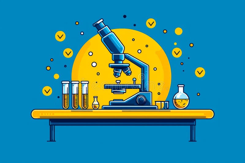 Brightly Colored Flat Design Illustration Features Microscope Alongside ...