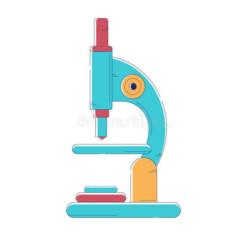 Brightly Colored Flat Design of a Microscope. Scientific Research ...