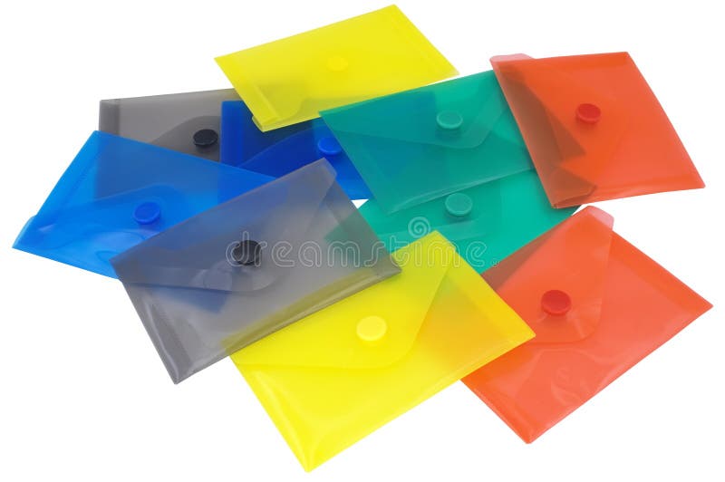 Brightly Colored Folders Isolated Stock Photo - Image of envelope ...