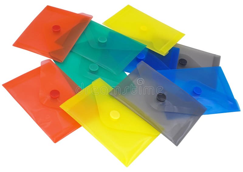 Brightly Colored Folders Isolated Stock Image - Image of multi ...